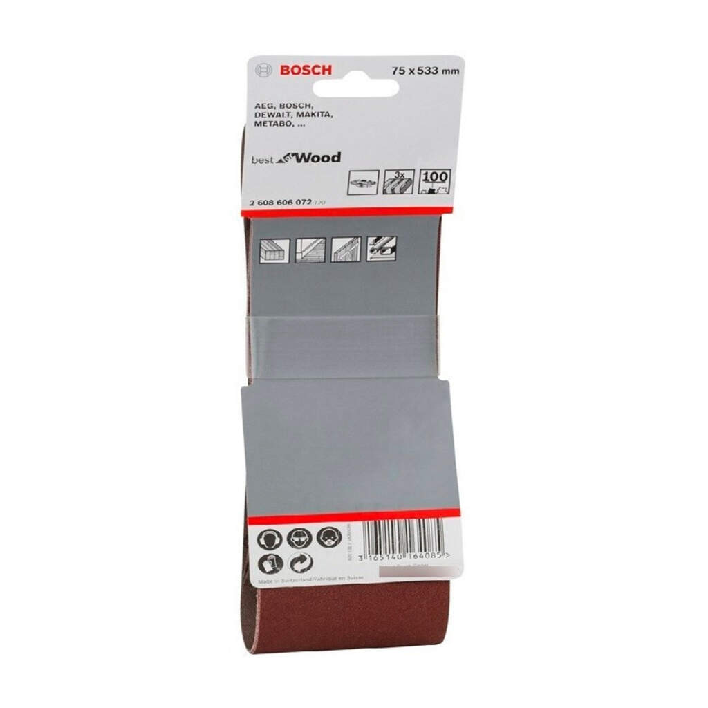 Set 3 Lijas de Banda Bosch 75X457 Grano 60