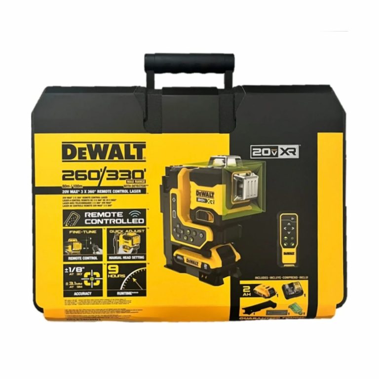 Kit Nivel Láser Dewalt DCLE34035D1 - Control Remoto 3 Líneas 360° 20v